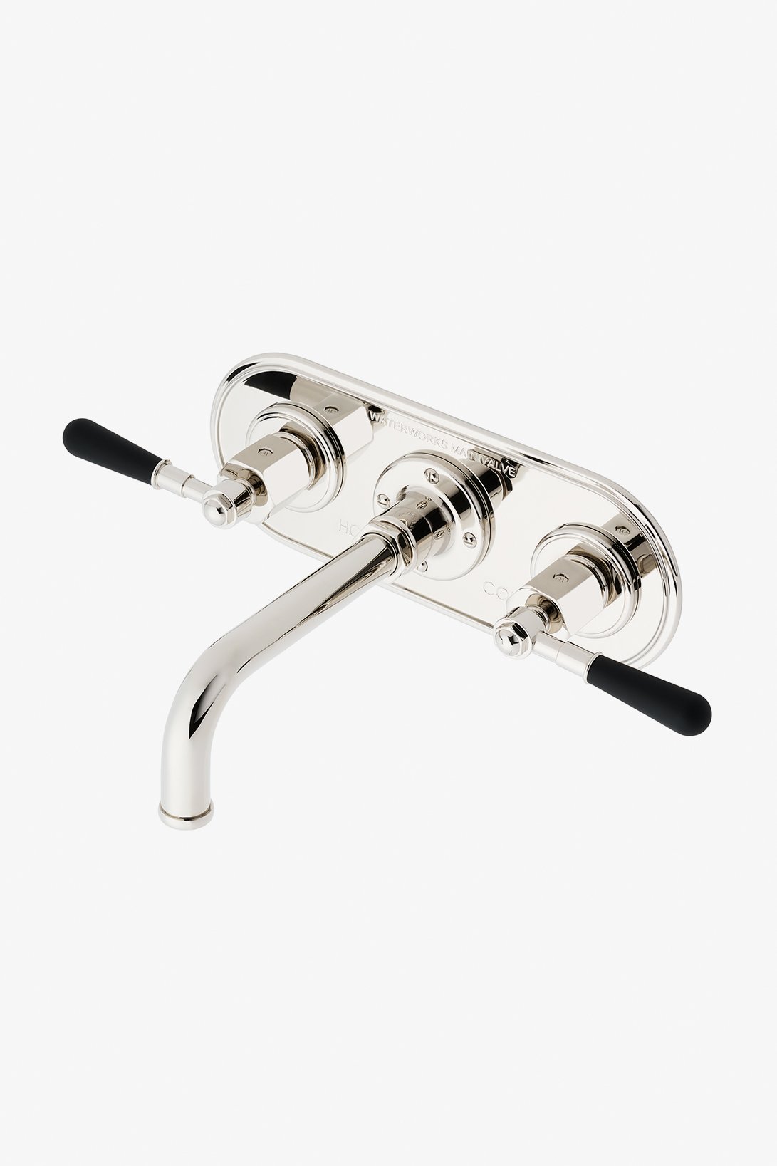 Regulator Wall Mounted Lavatory Faucet with Two-Tone Lever Handles ...