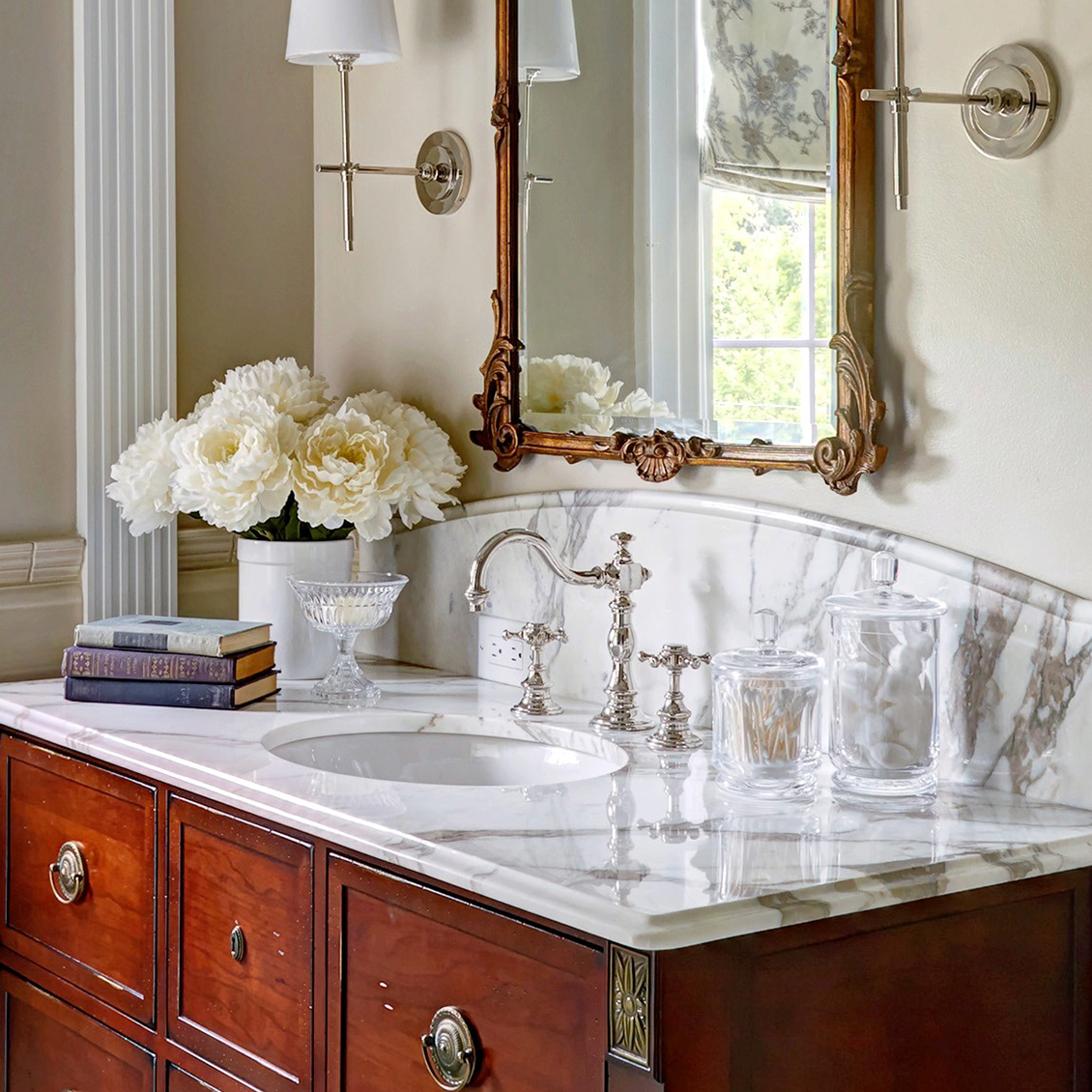 Discover Julia Deck Mounted Marquee Lavatory Faucet with Metal Cross ...