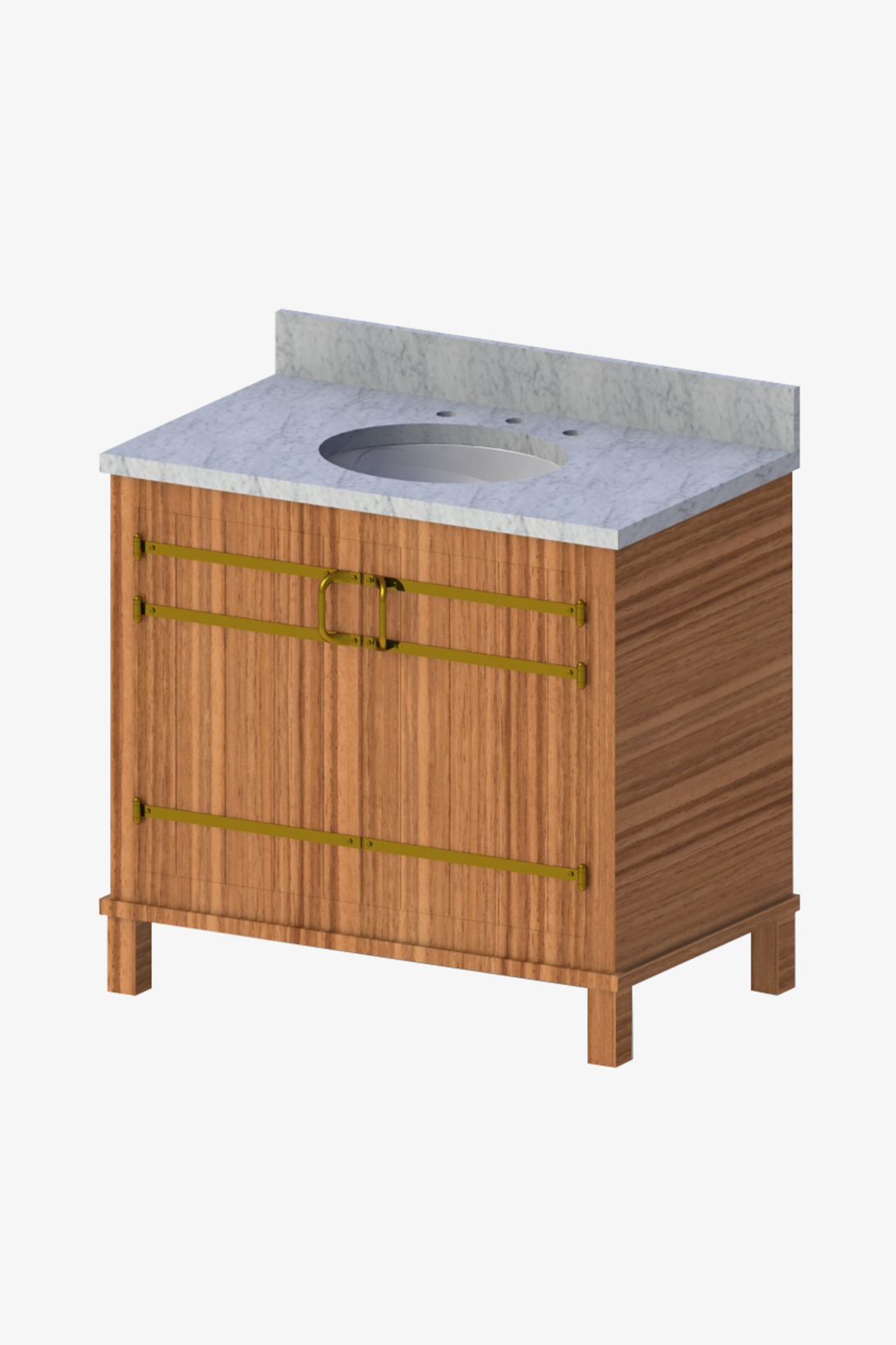 Bridle Single Vanity with Square Legs and Hardware with SALV26 Sink and ...