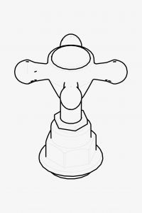 Discover Service Parts Metal Cross Handle with White Porcelain Cold ...