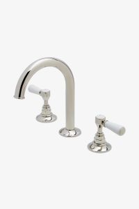 Highgate Gooseneck Lavatory Faucet with Porcelain Lever Handles ...