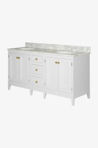 Belden Double Vanity with Tapered Legs with SALV26 Sinks and Slab 67" x ...