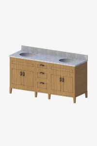 Pullman Double Vanity with Tapered Legs and Hardware with SALV26 Sinks ...