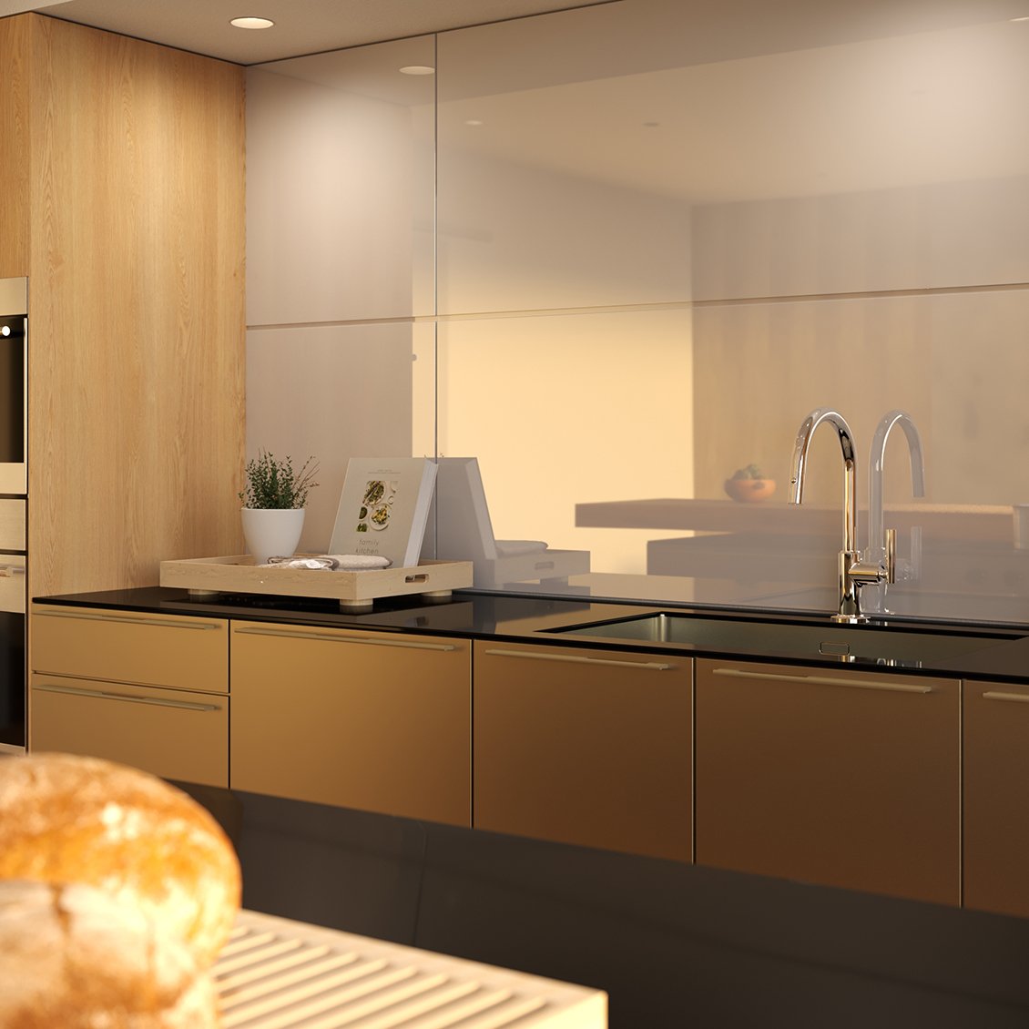 Bond Solo Series One Hole Gooseneck Integrated Pull Spray Kitchen ...