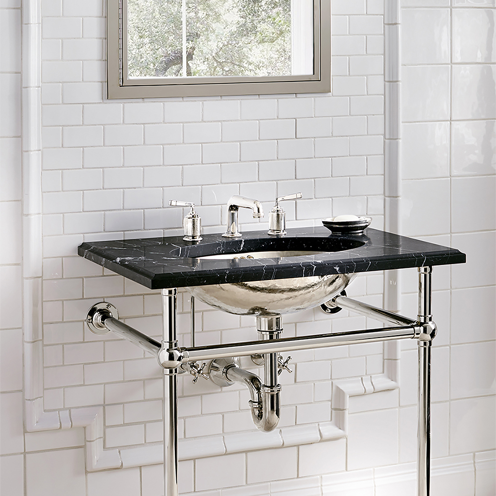 Discover Universal Two Leg Single Washstand Packaged with Sink and Slab ...