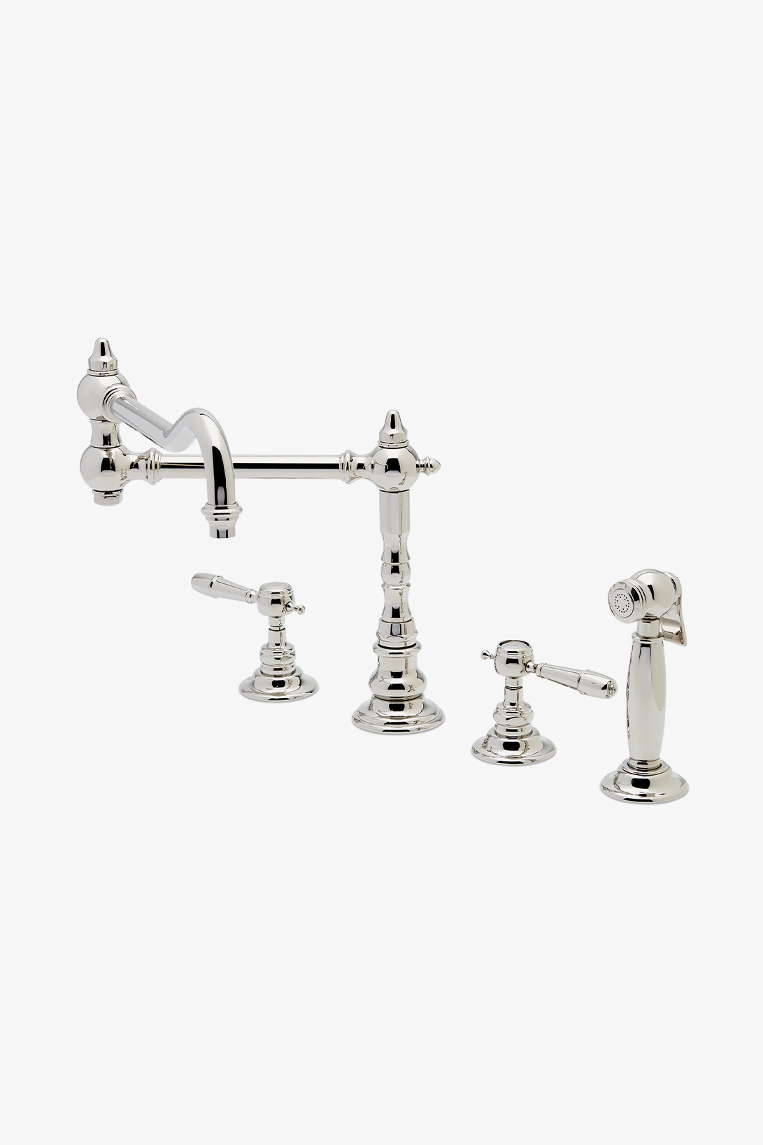 Discover Julia Wall Mounted Two Hole Bridge Low Profile Kitchen Faucet ...