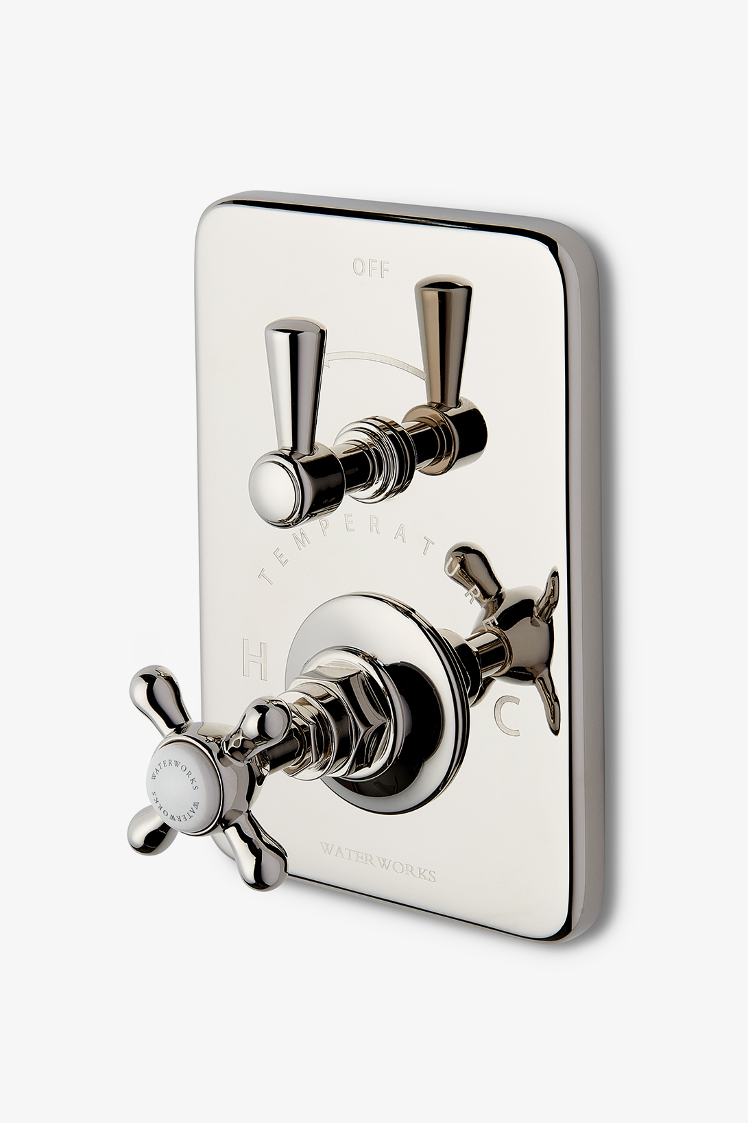 Highgate Integrated Thermostatic and Volume Control Trim with Porcelain ...